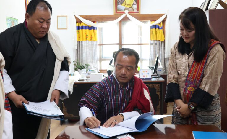 Handing taking of document from Samtse Hospital to Dzongkhag ...